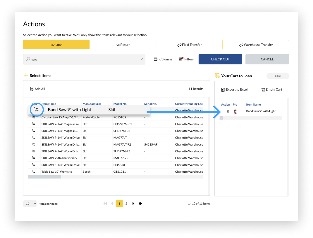 Loan, Borrow, Transfer, and Return Items